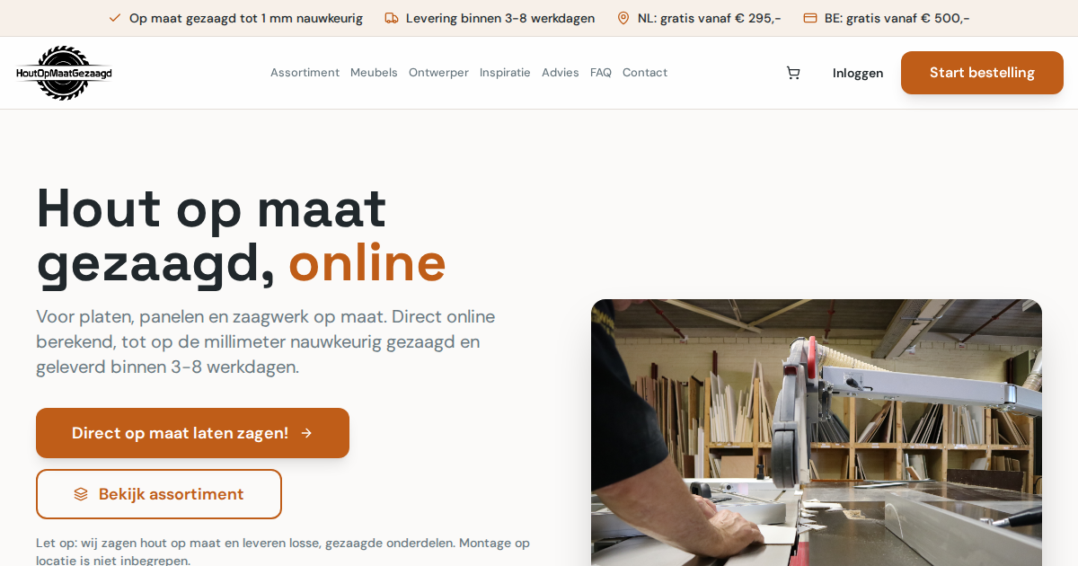 HoutOpMaatGezaagd.nl — Hout op maat bestellen